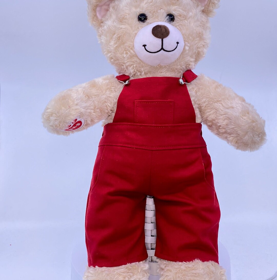Teddy Bear Red Overalls, Bear Dungarees - Etsy