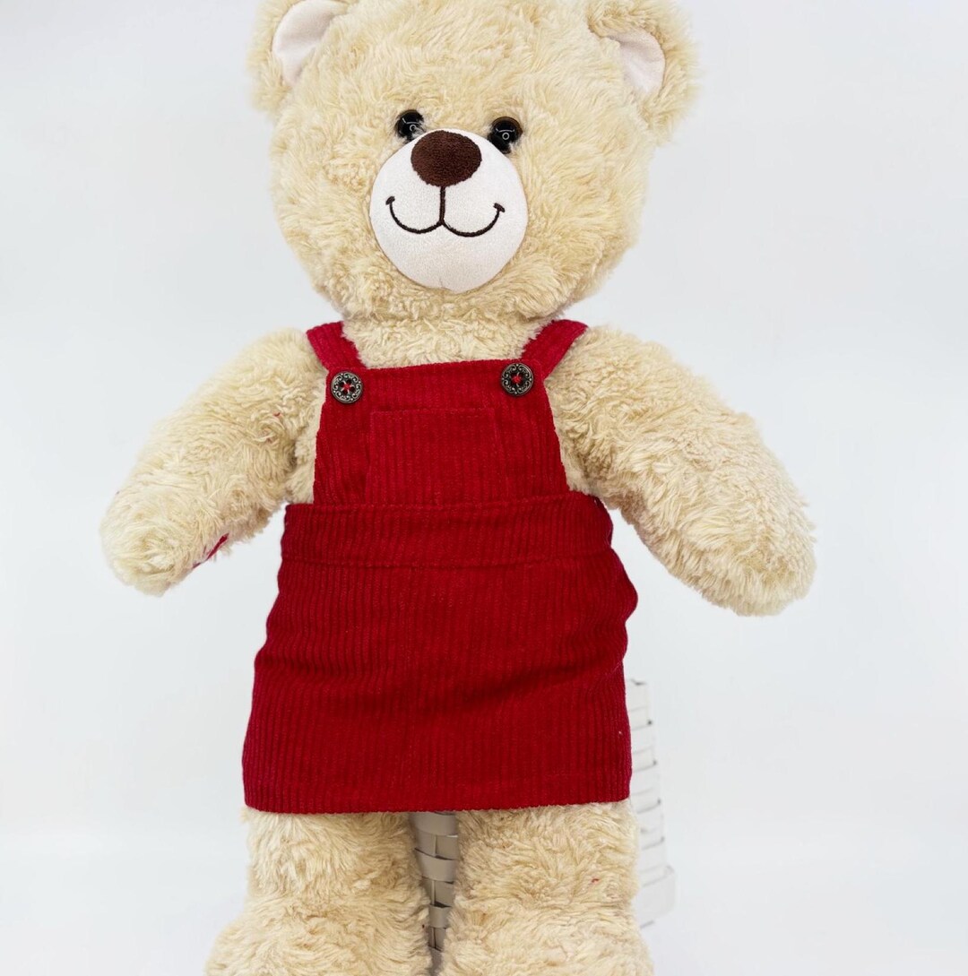 Girl Teddy Bear Red Overall Skirt, Plushie Bib Overall Skirt - Etsy