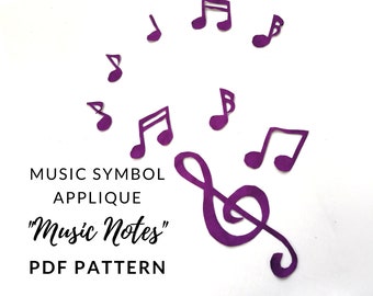 Music Notes Applique - Etsy