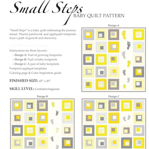 Small Steps Quilt Pattern – Beginner Friendly Unisex Baby Quilt - Etsy
