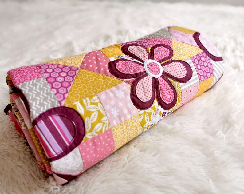 Flower Baby Quilt Pattern: Blooming Meadow Scrappy Quilt (PDF Download ...