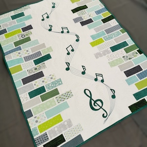 Music Quilt Pattern PDF 'sound of Music': Embroidered Stave, Appliqué ...