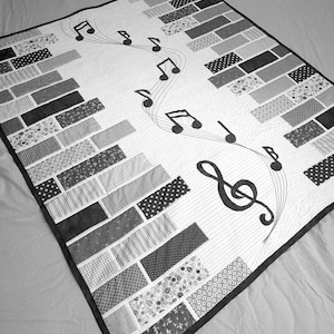 Music Quilt Pattern PDF 'sound of Music': Embroidered Stave, Appliqué ...