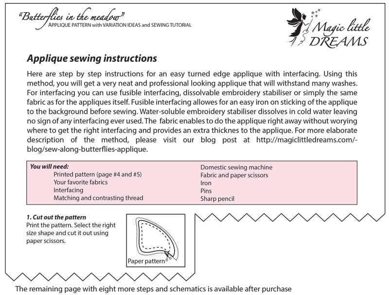 Butterfly Applique: DIY Sewing Pattern (PDF Download) - Etsy