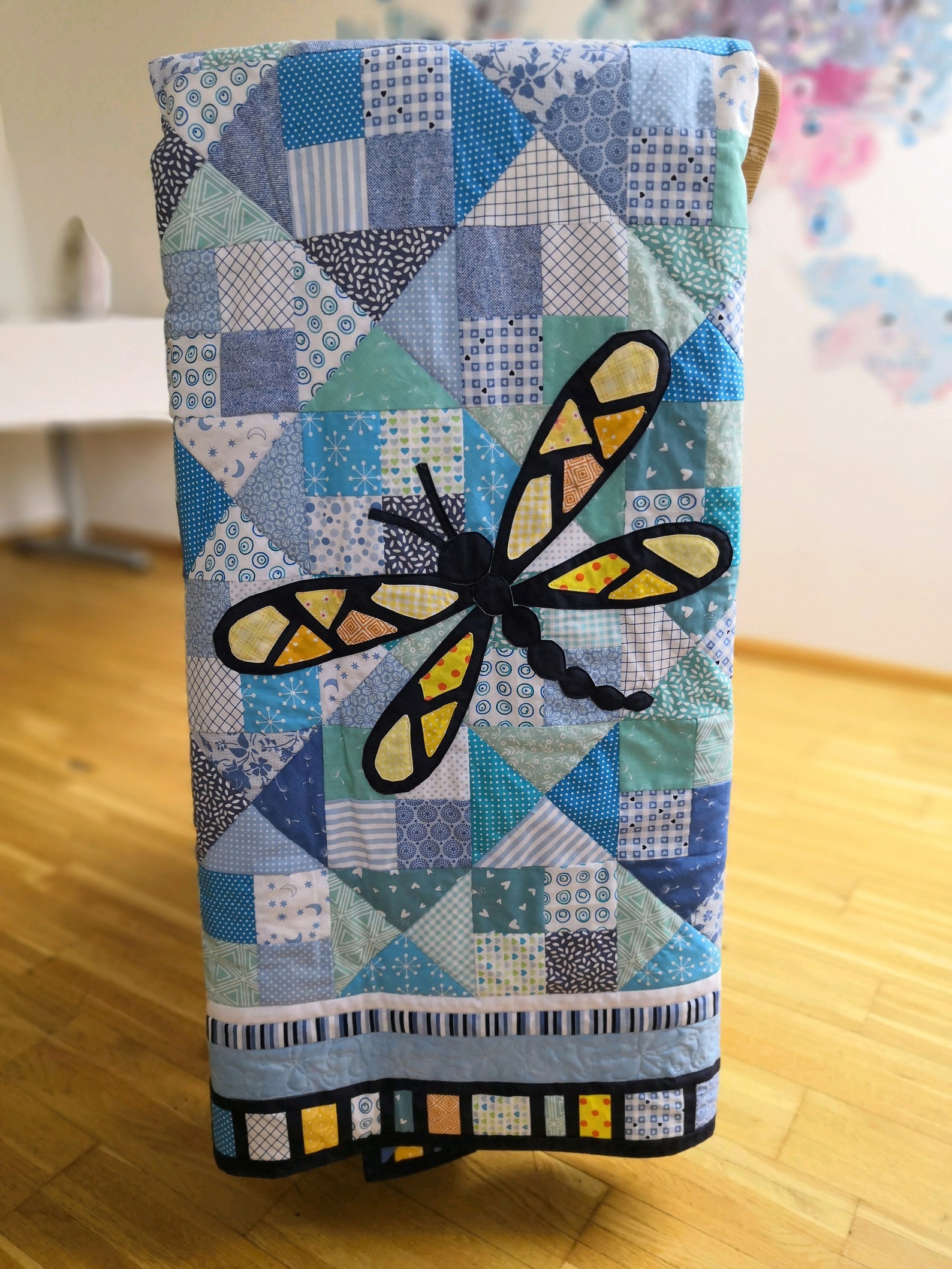 Dragonfly in the Sky Quilt PDF Pattern Modern Baby Quilt With - Etsy