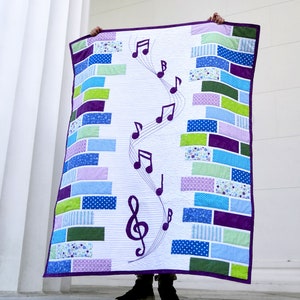 Music Quilt Pattern PDF 'sound of Music': Embroidered Stave, Appliqué ...