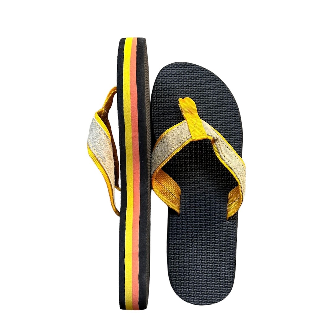 80s Rainbow FLIP FLOPS Sunset Ombre Thick Foam Thongs RARE Sunshine ...