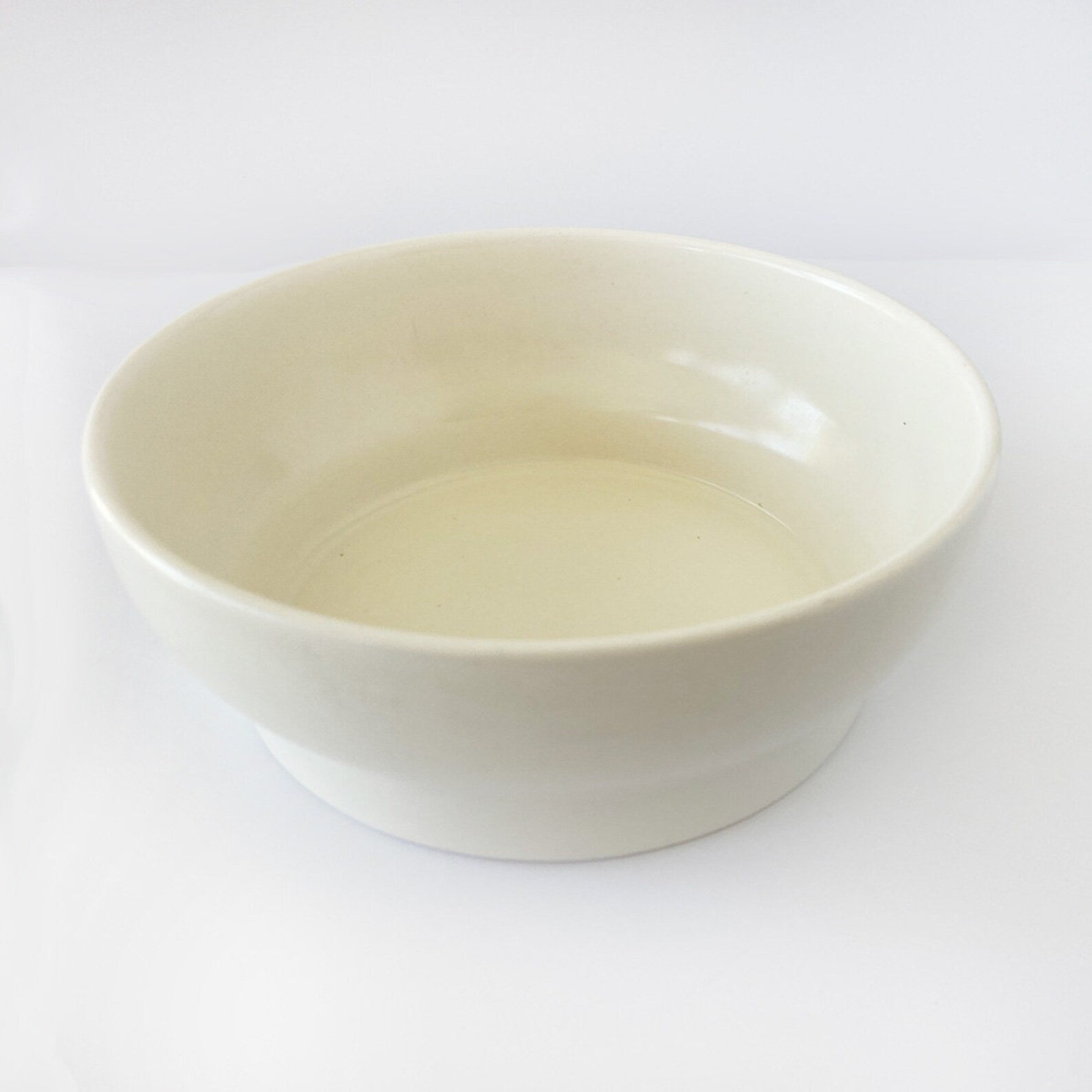 Vintage Mid Century Northington USA Bowl, 1960s MCM Low Console Cream ...