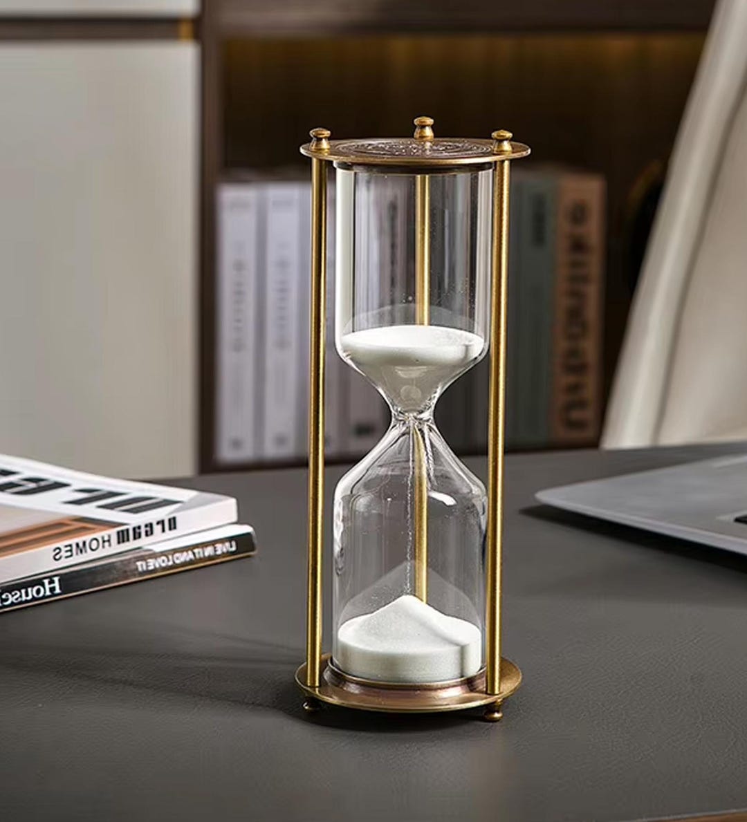 5/10/15/30/60 Minutes Classical Metal Three Column Hourglass, Timer ...