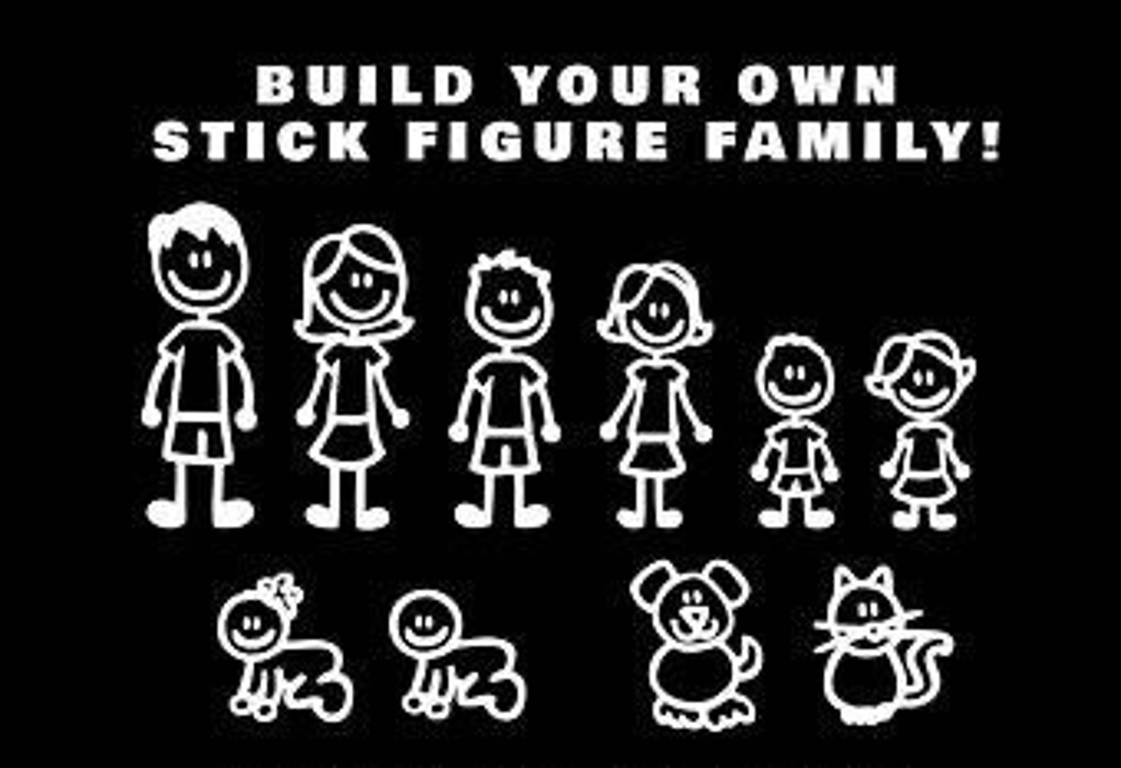 My car stick family stickers Car Window Bumper Vinyl Decal | Etsy