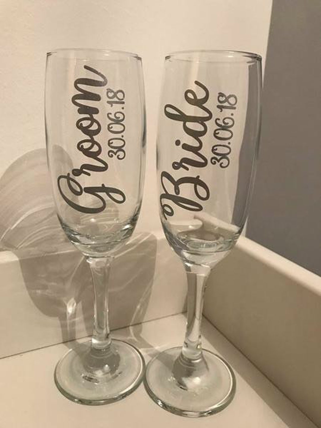 Champagne Flute Decal, Name Stickers, DIY Party Glasses, Vinyl Sticker ...