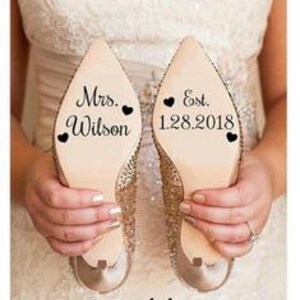 Custom Wedding Shoes Decal Name and Date Wedding Sticker Wedding Decal ...