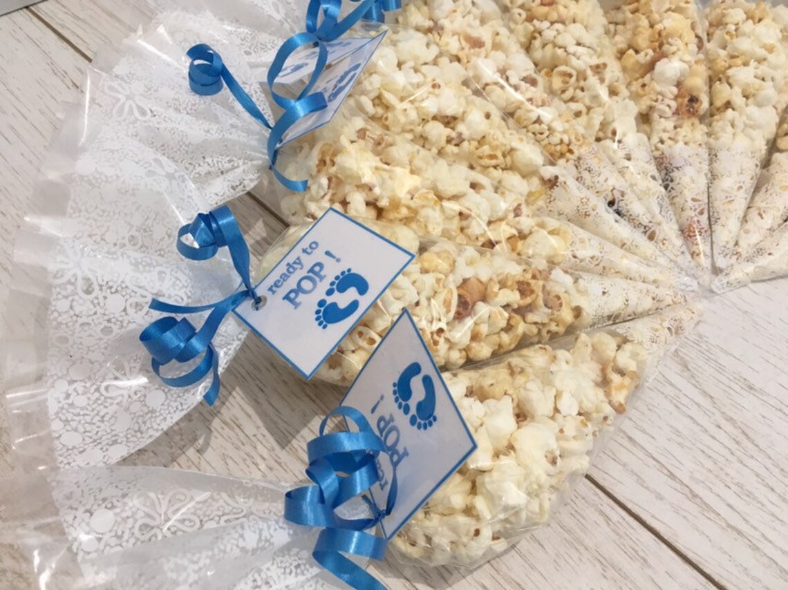 Personalised Popcorn Favours X10 Baby Shower Thanks for | Etsy