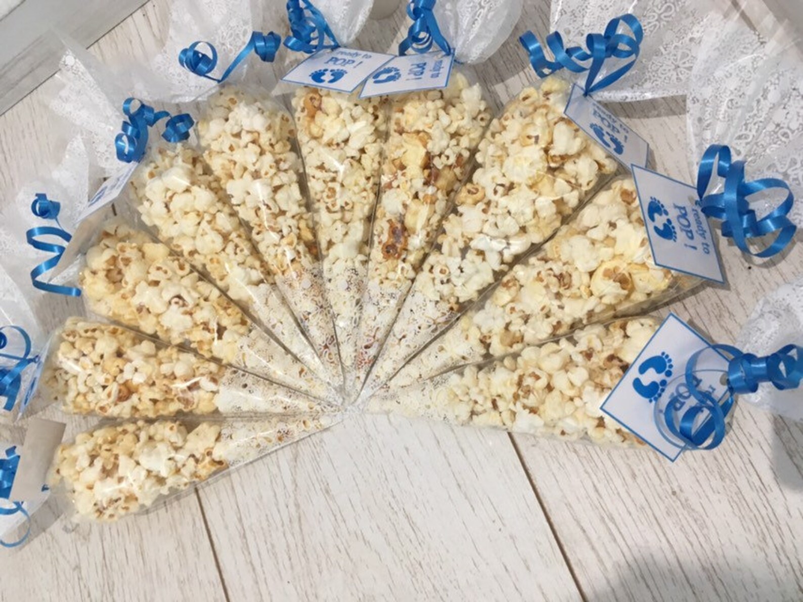 Personalised Popcorn Favours X10 Baby Shower Thanks for | Etsy