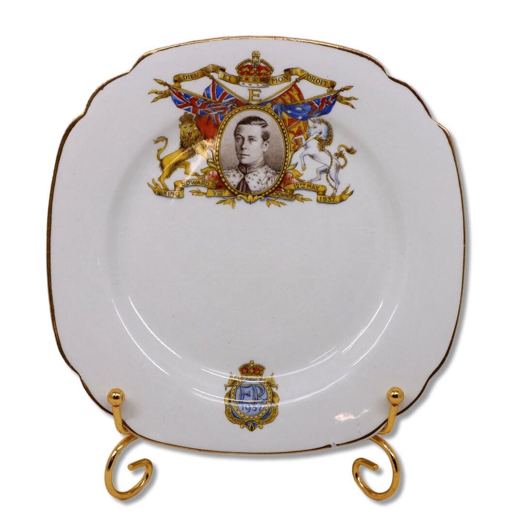 L & Sons King Edward VIII Crowned Coronation 6 5/8 Side Plate May 12th ...