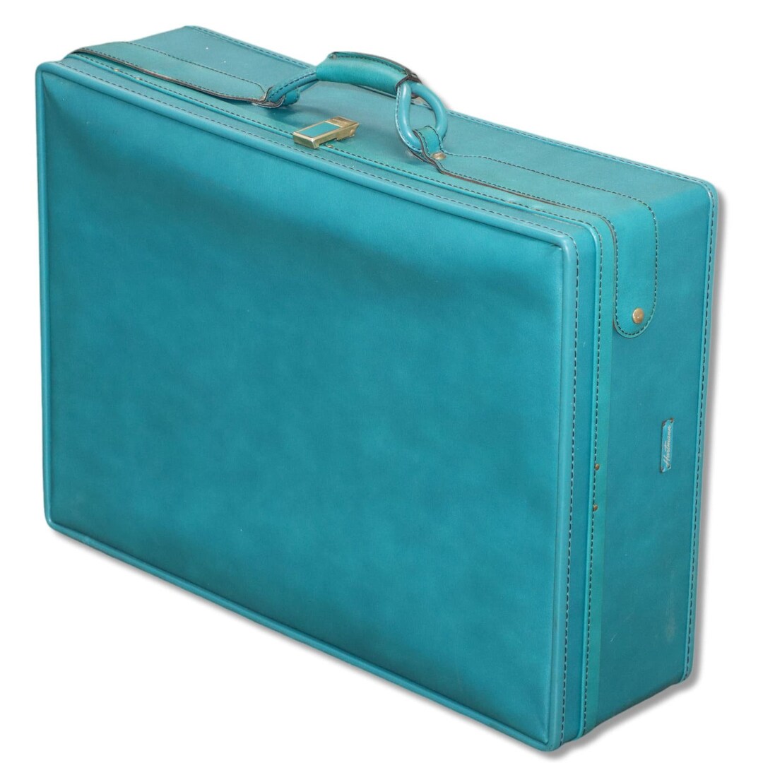 Hartmann Pullman Turquoise Belting Leather 27 Suitcase With Key Vintage ...