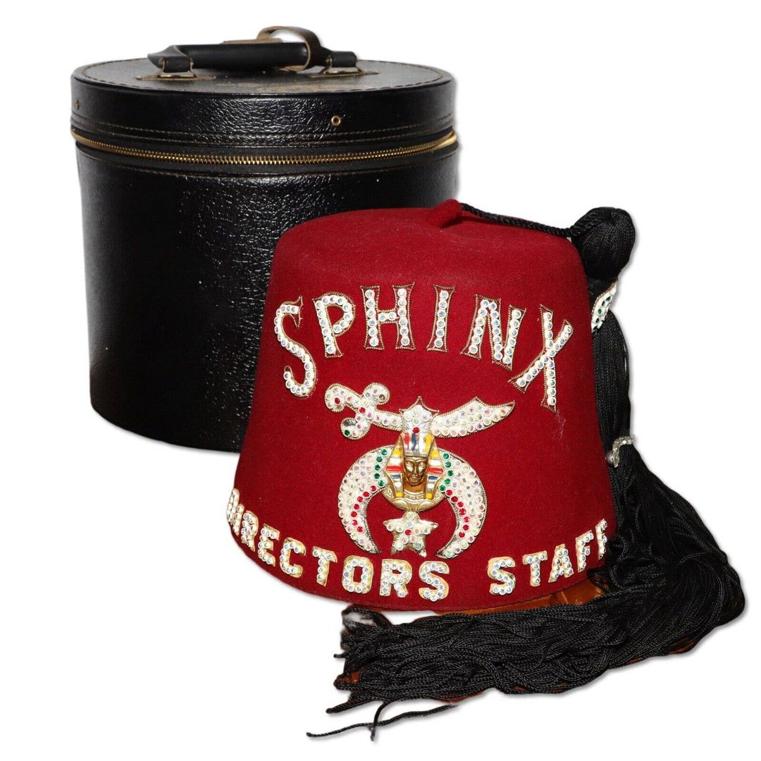 Sphinx Shriners Fez Directors Staff Temple Hat Rhinestone Case - Etsy
