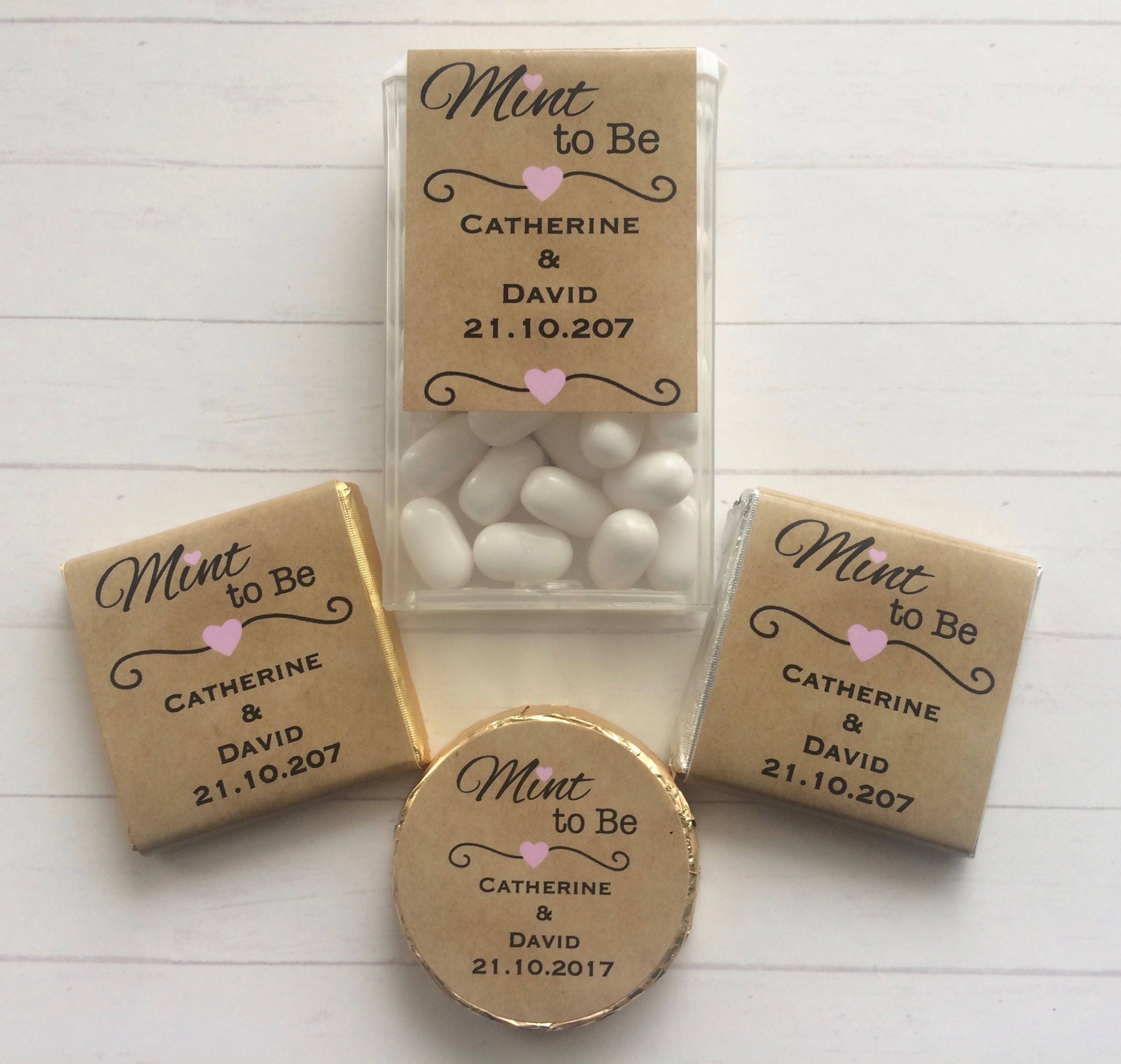 Personalised Chocolate Squares, Wedding Favours, Mint to Be, Wedding ...