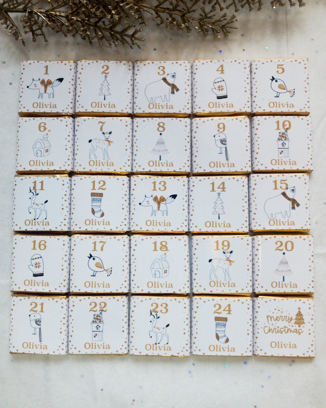 Personalised Advent Calendar Chocolate, Countdown to Christmas, Advent ...
