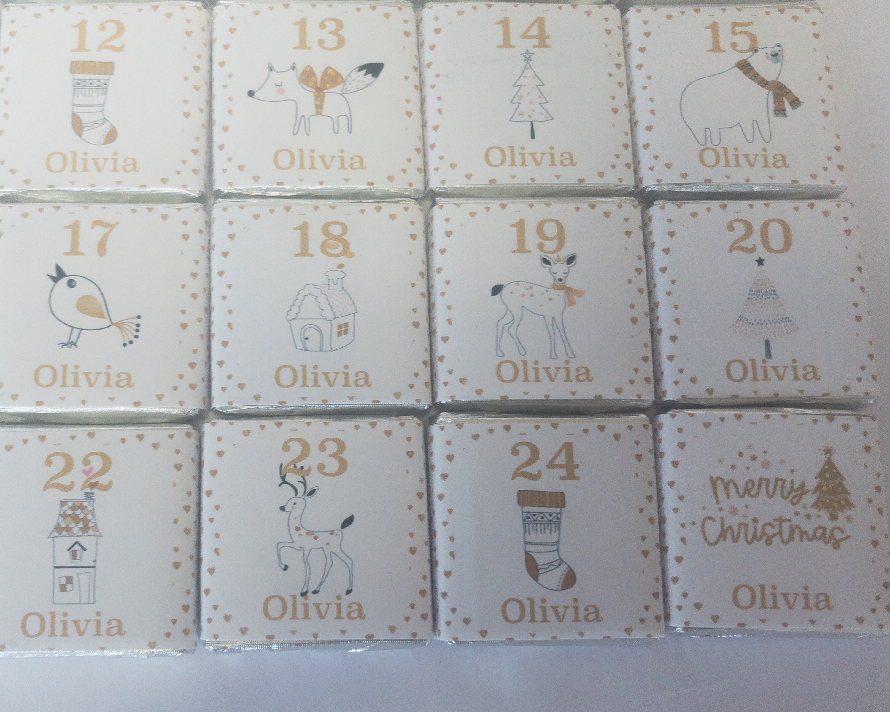 Personalised Advent Calendar Chocolate, Countdown to Christmas, Advent ...