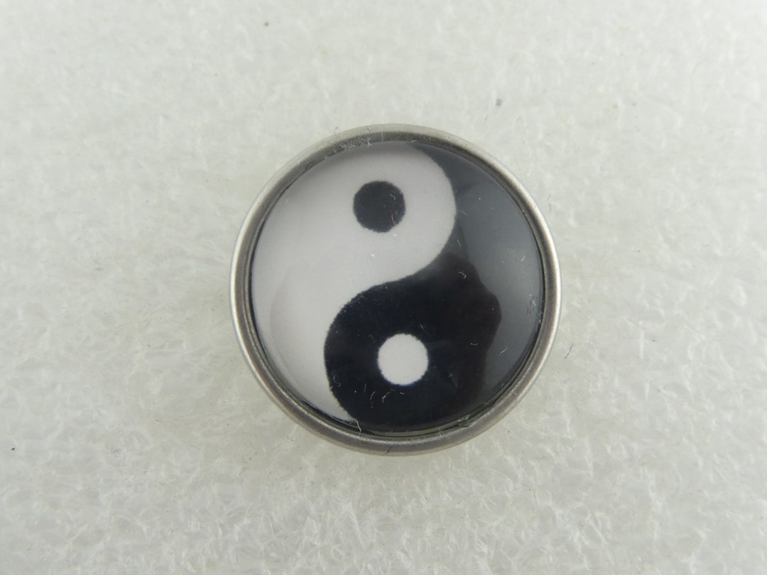 Push Button Yin Yang Black White 2cm,chunk Yin Yang,snap Yin Yang,snaps ...