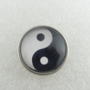 Push Button Yin Yang Black White 2cm,chunk Yin Yang,snap Yin Yang,snaps ...