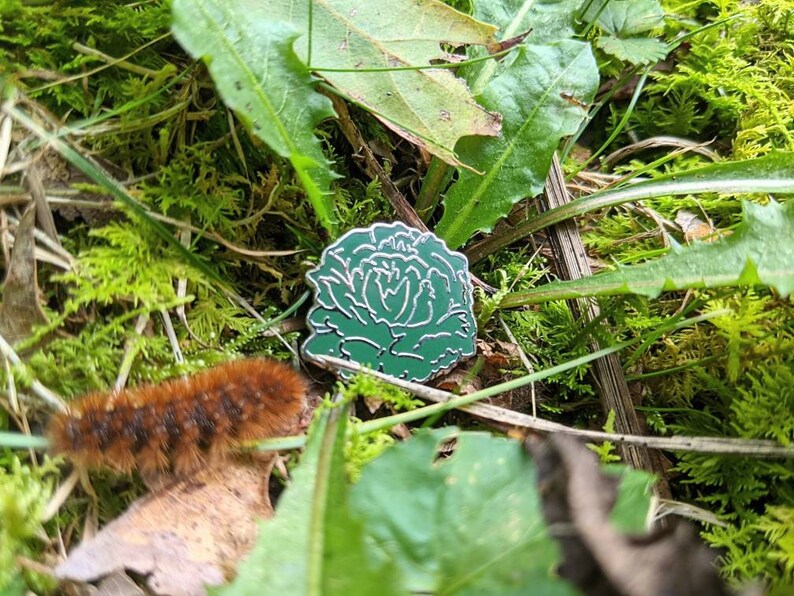 Dark Green Carnation Enamel Pin - Etsy