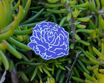 Dark Green Carnation Enamel Pin - Etsy