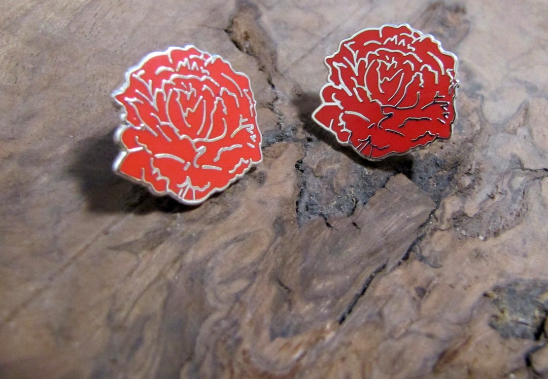 Red Carnation Enamel Pin (single Pin) - Etsy