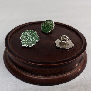Dark Green Carnation Enamel Pin - Etsy