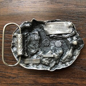 1983 Vintage Western Bergamot Brass Works INC 3D Running Horses Belt Buckle With Enamel Resin ...