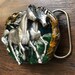 1983 Vintage Western Bergamot Brass Works INC 3D Running Horses Belt Buckle With Enamel Resin ...