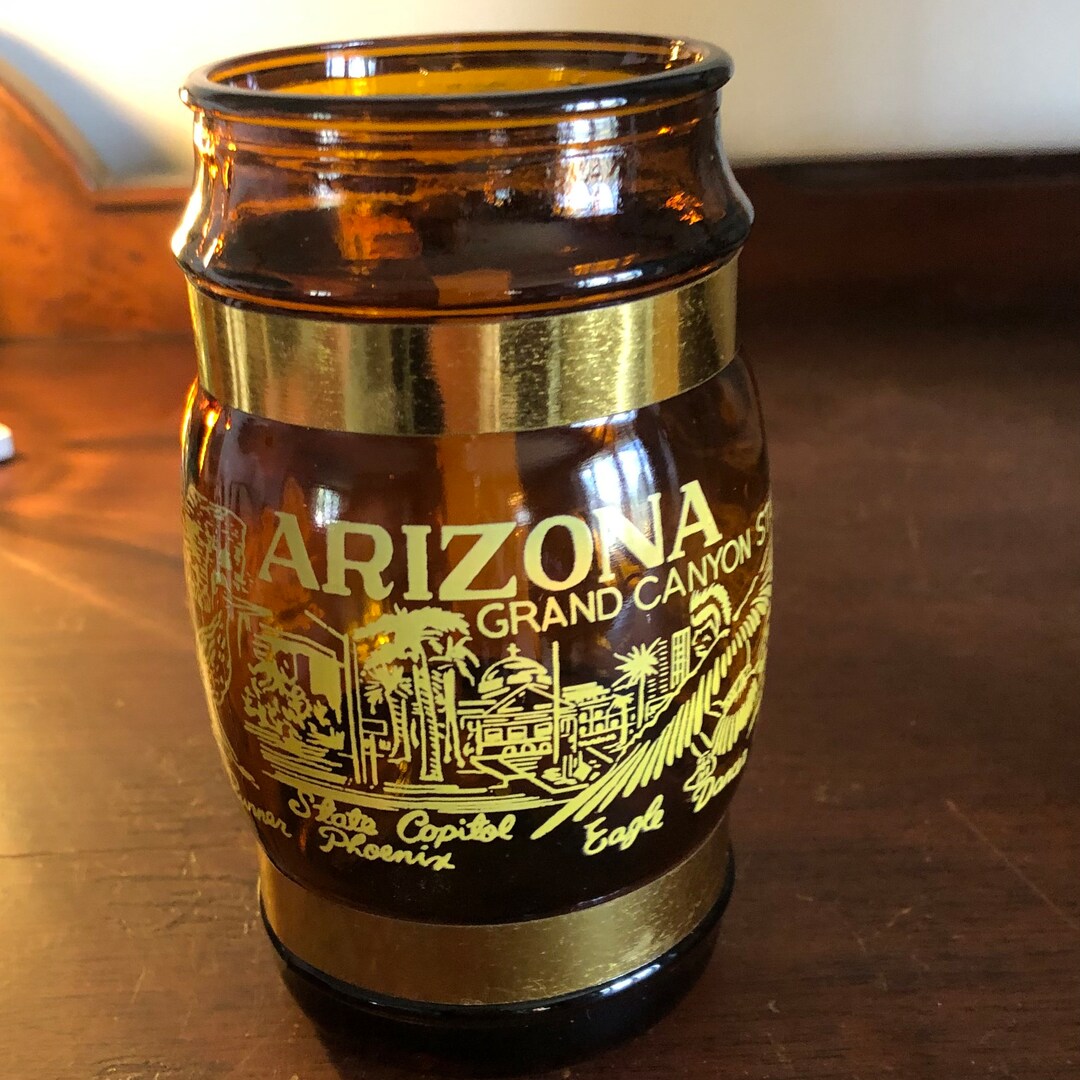 Vintage Siesta Ware With Wooden Handle Souvenir Amber Barrel Mug | Made ...