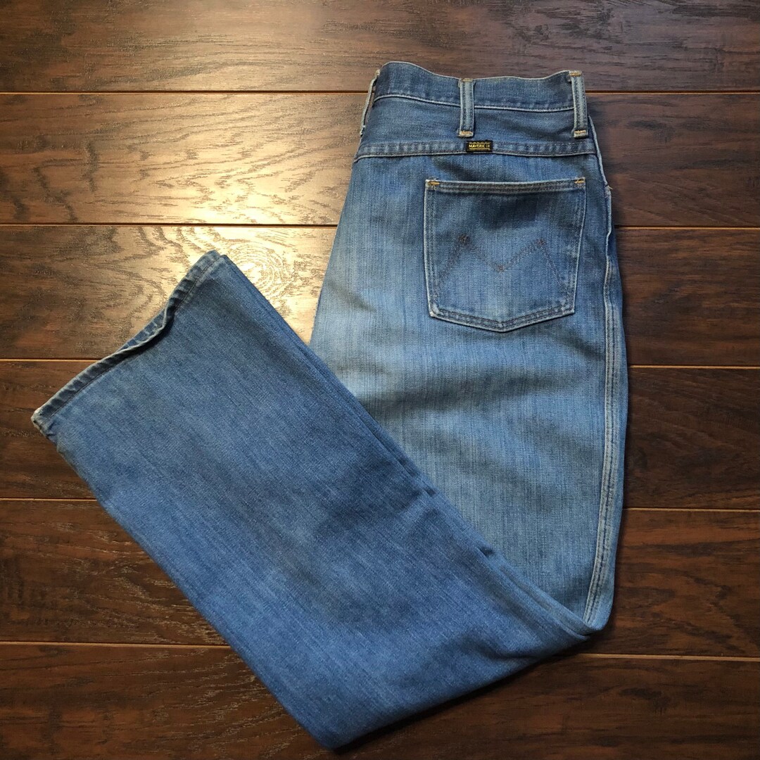 Vintage Western Men’s Maverick Blue Bell Flare Bottoms - Etsy