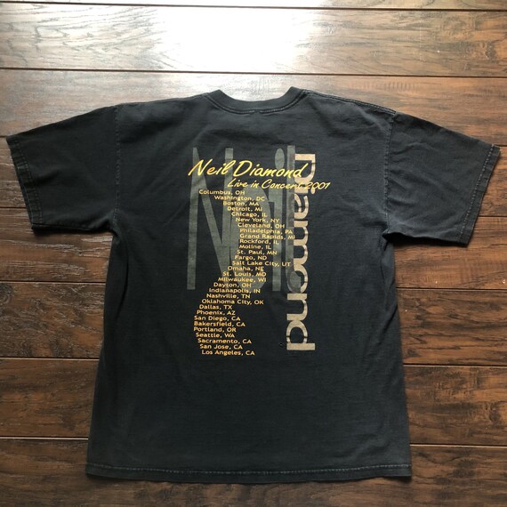 2001 Vintage Neil Diamond On Tour Concert T-Shirt - Gem