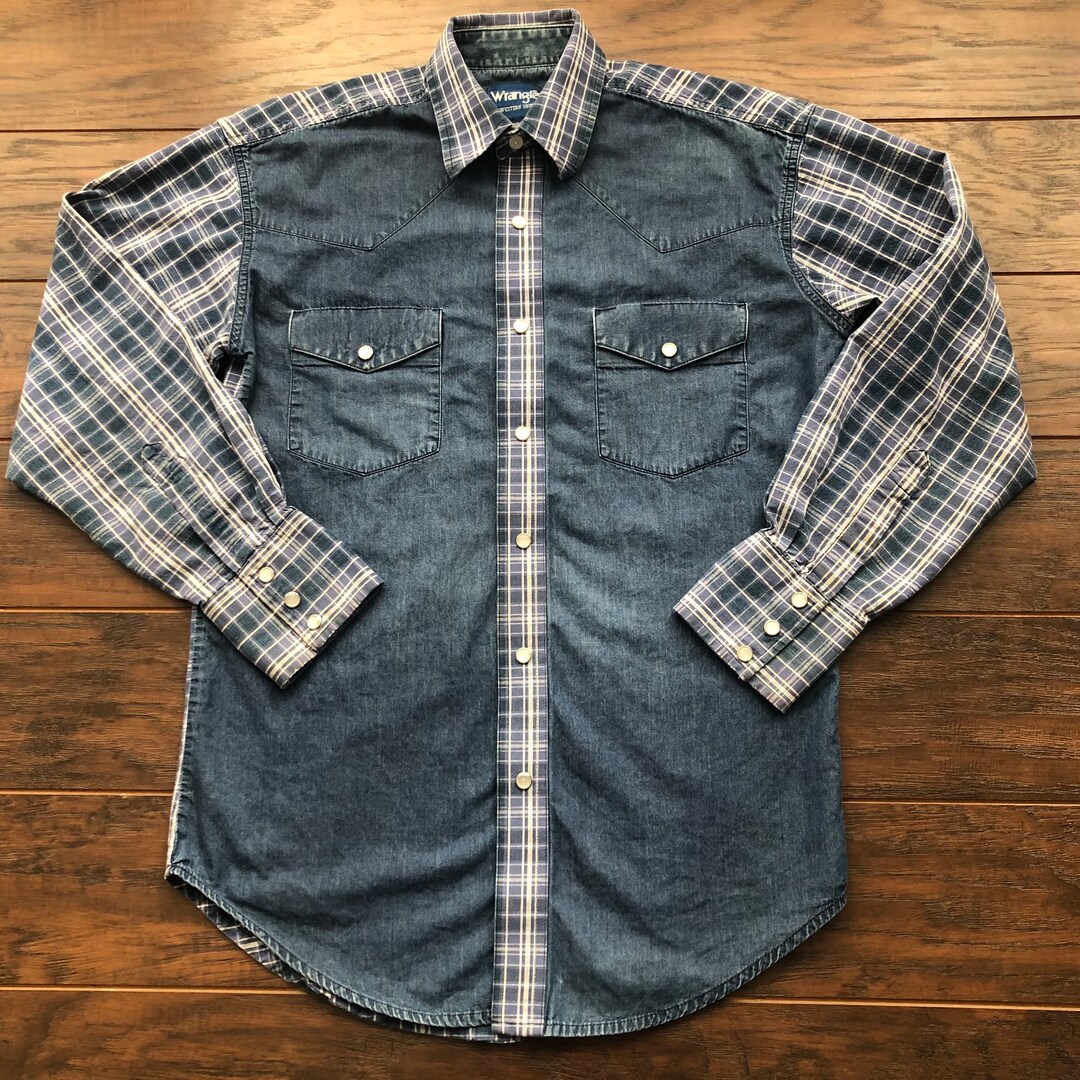 Vintage Western Mens Wrangler Shirt With Snap Buttons - Etsy