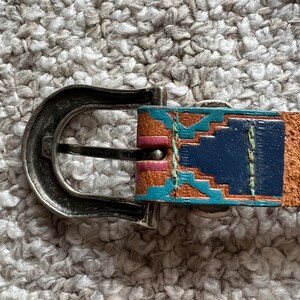 80s Vintage Western MILOR Aztec Hand Painted Genuine Leather Tooled ...