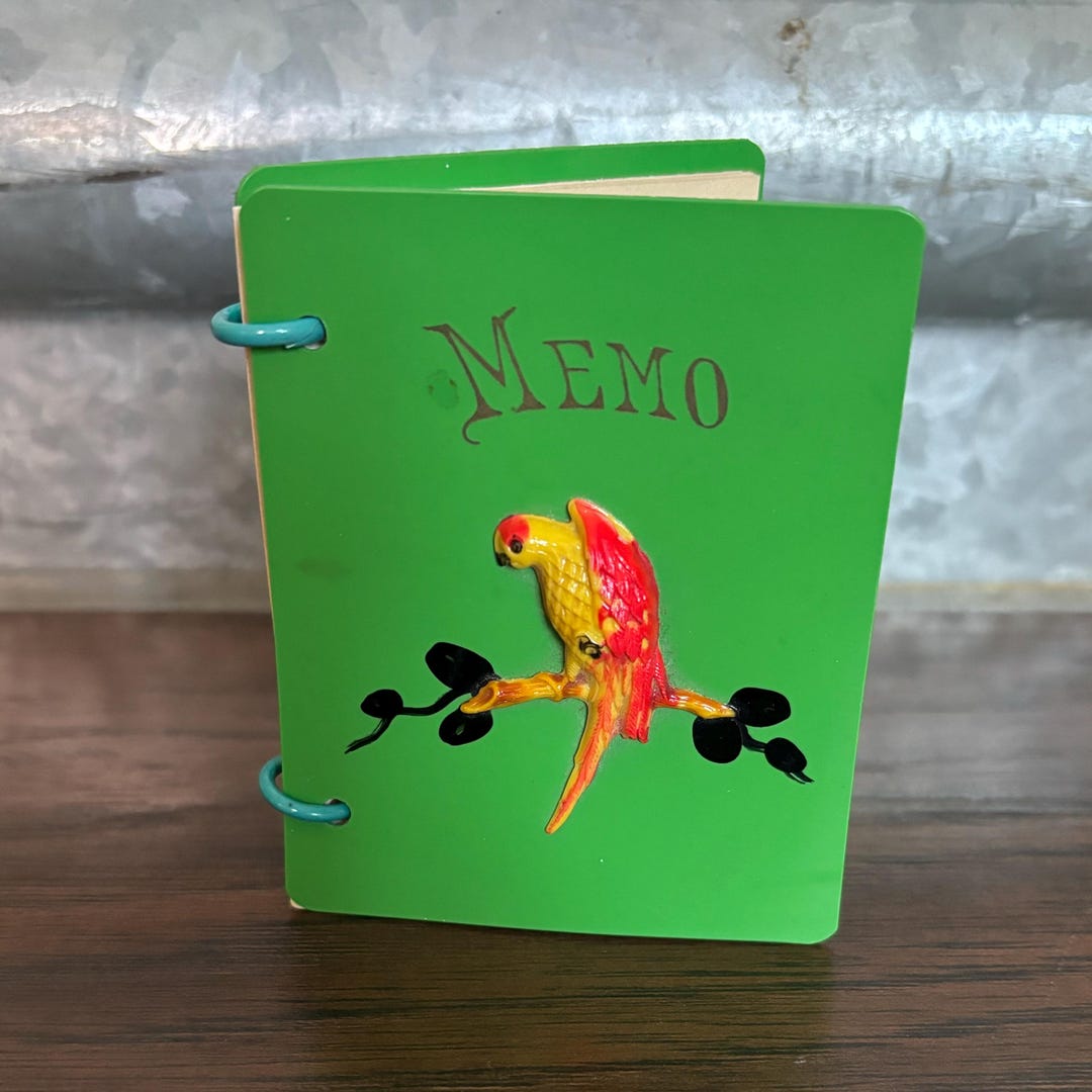 1929 Antique Memo Book With Celluloid Cover and 3D Parrot - Etsy
