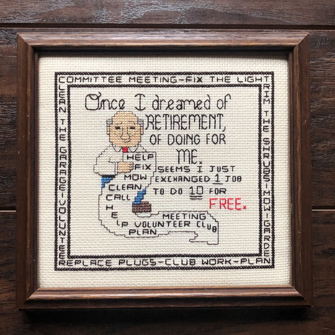 Vintage Handmade Cross Stitch Retirement Poem| Framed - Etsy
