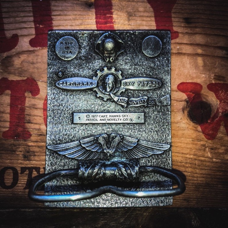 1977 Vintage Sharon Interstate Grain Buckle by Captain Hawks Sky Patrol ...