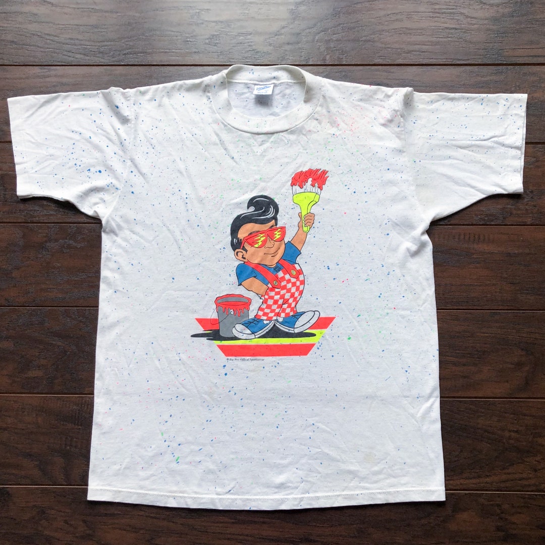 90’s Vintage Neon Paint Splattered Bob’s Big Boy T-shirt | Made in USA ...