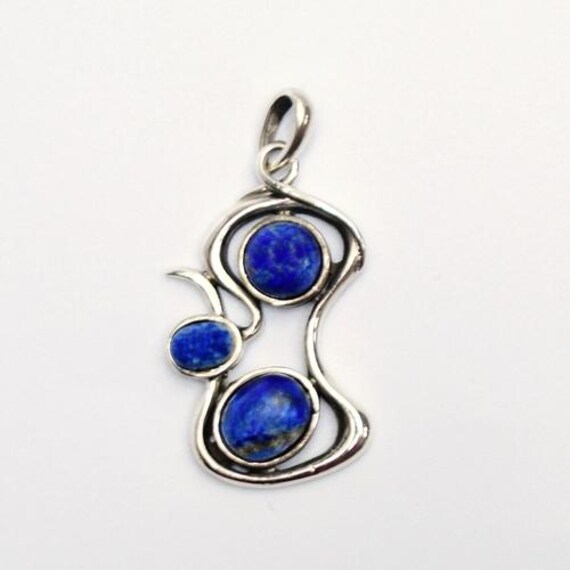 Mid Century Modern Sterling Silver 925 Free Form Lapi… - Gem