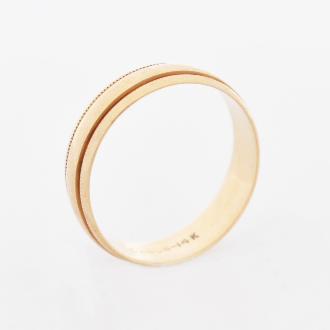 14k Yellow Gold Estate Dason Wedding Band/ring Size 10.75 - Etsy