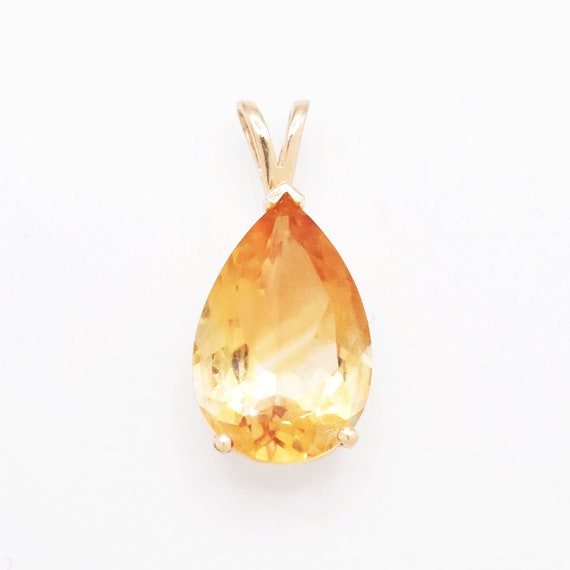 14k Yellow Gold Estate Teardrop/Pear Shape Yellow Cit… - Gem