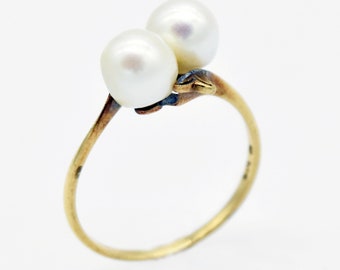 Double Pearl Ring - Etsy