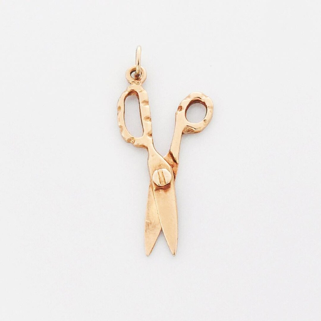 14k Yellow Gold Estate Scissor Hairdresser/barber Charm/pendant - Etsy