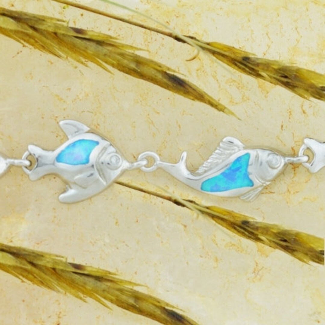 NEW Sterling 925 Fire Opal Tropical Fish Chain Link Bracelet 7 3/4 - Etsy