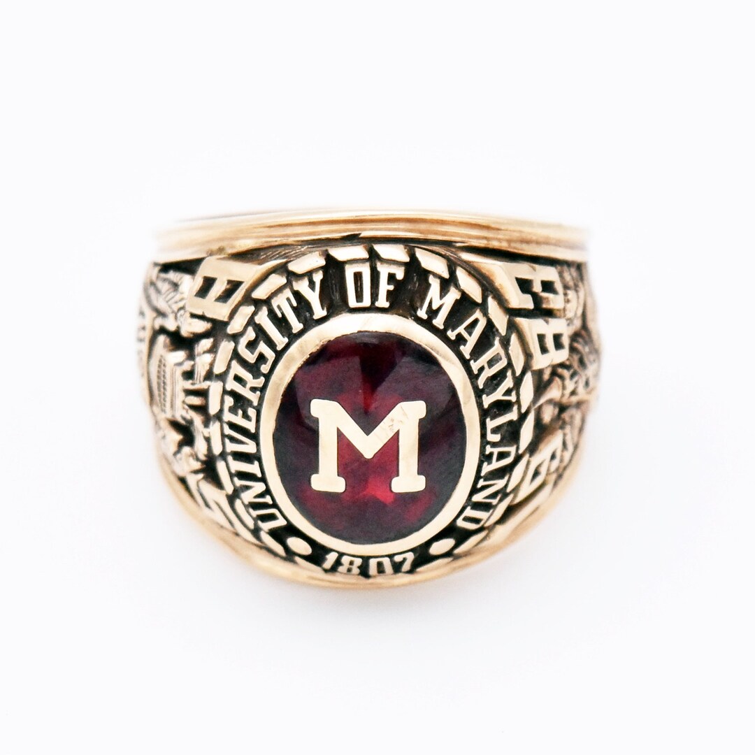 10k Yellow Gold Estate 1983 University of Maryland Ring Size 11 - Etsy