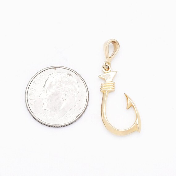 14k Yellow Gold Estate Fish Hook Pendants - Gem