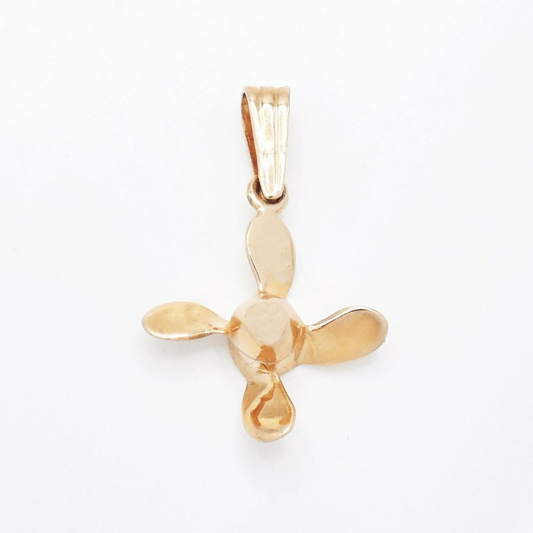 14k Yellow Gold Estate Boat Propeller Pendant - Etsy